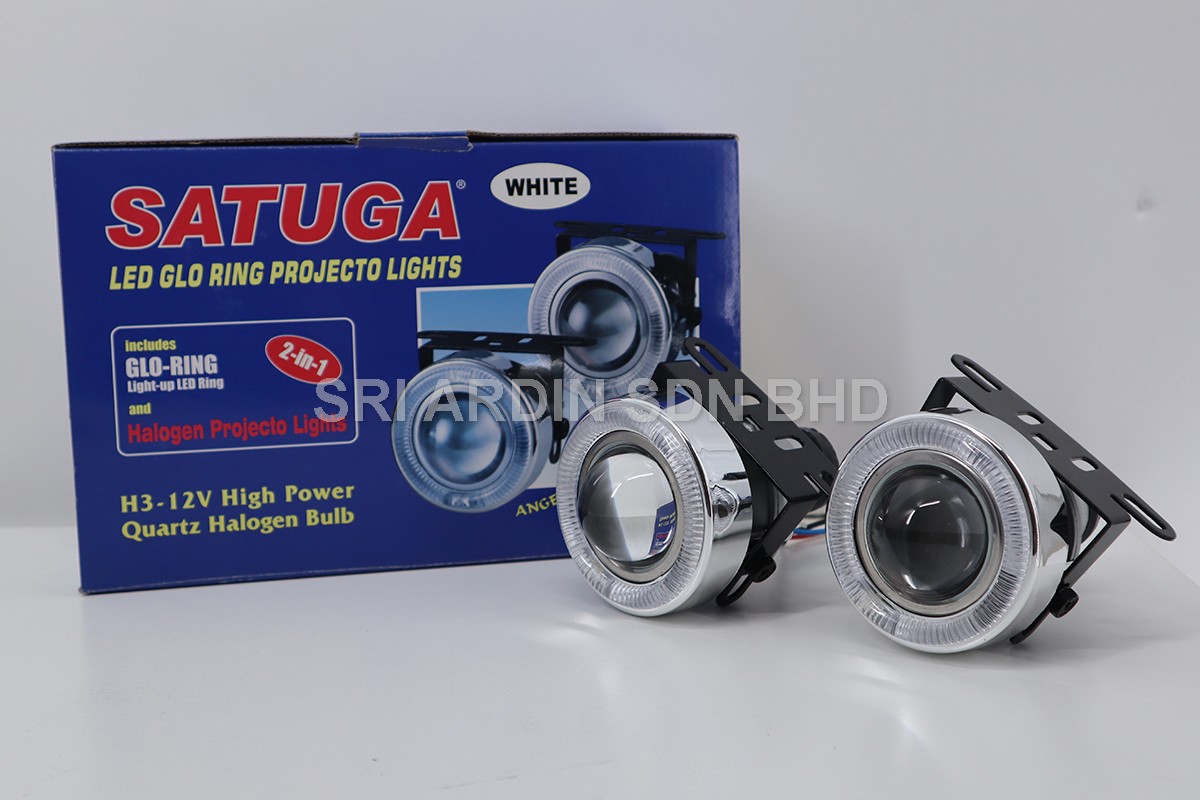 Universal 80mm Projector Fog Lamp With White LED Ring